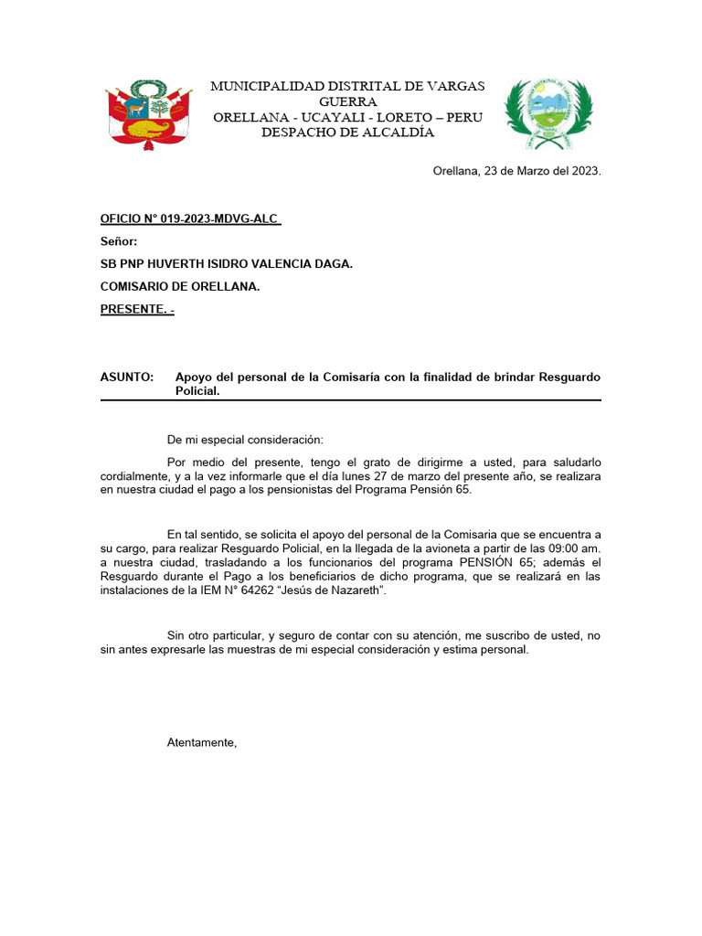 Solicitud Policia Cetpro | PDF | Derecho penal | Servicios de emergencia