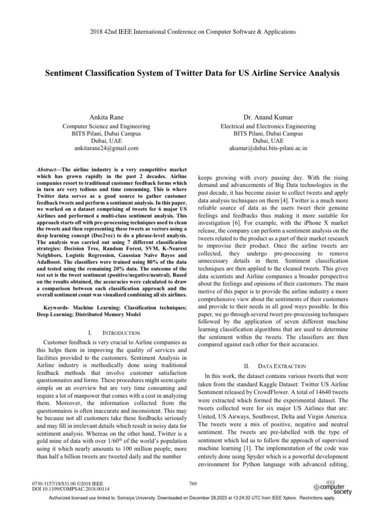 Sentiment Classification System of Twitter Data For US Airline Service ... Sentiment Classification System of Twitter Data For US Airline Service ...