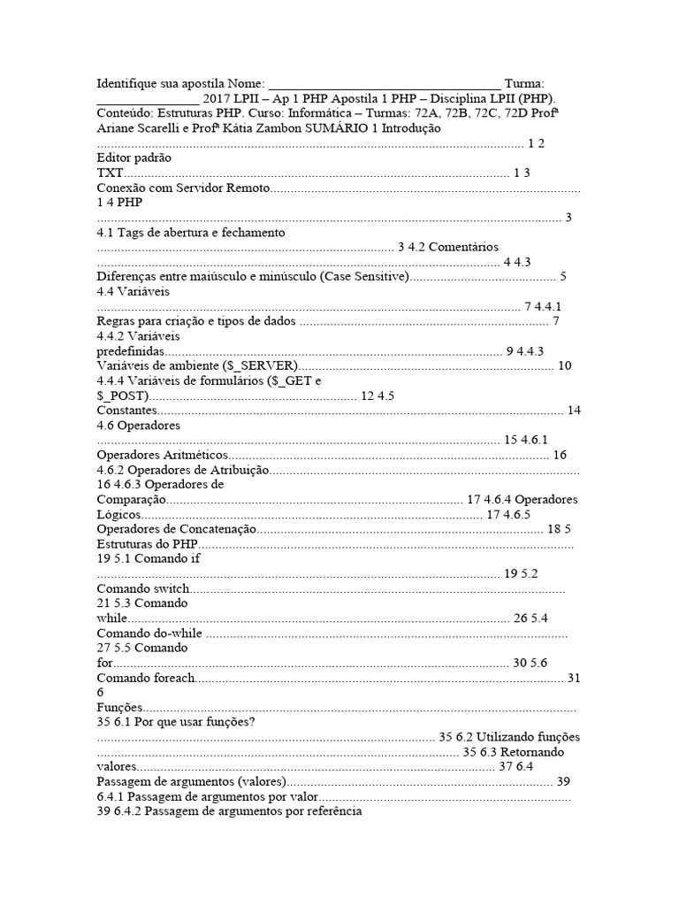 Donwload Apostila PHP | PDF | Php | Redes
