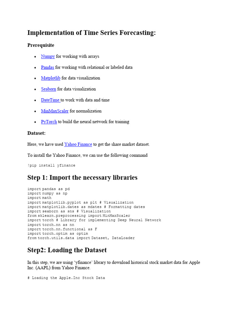 Time Series Forecasting with LSTM in PyTorch | PDF | Applied ...