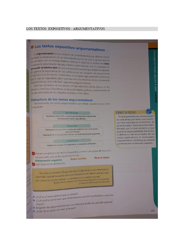 El Texto Expositivo y Argumentativo - Páginas de Libro | PDF