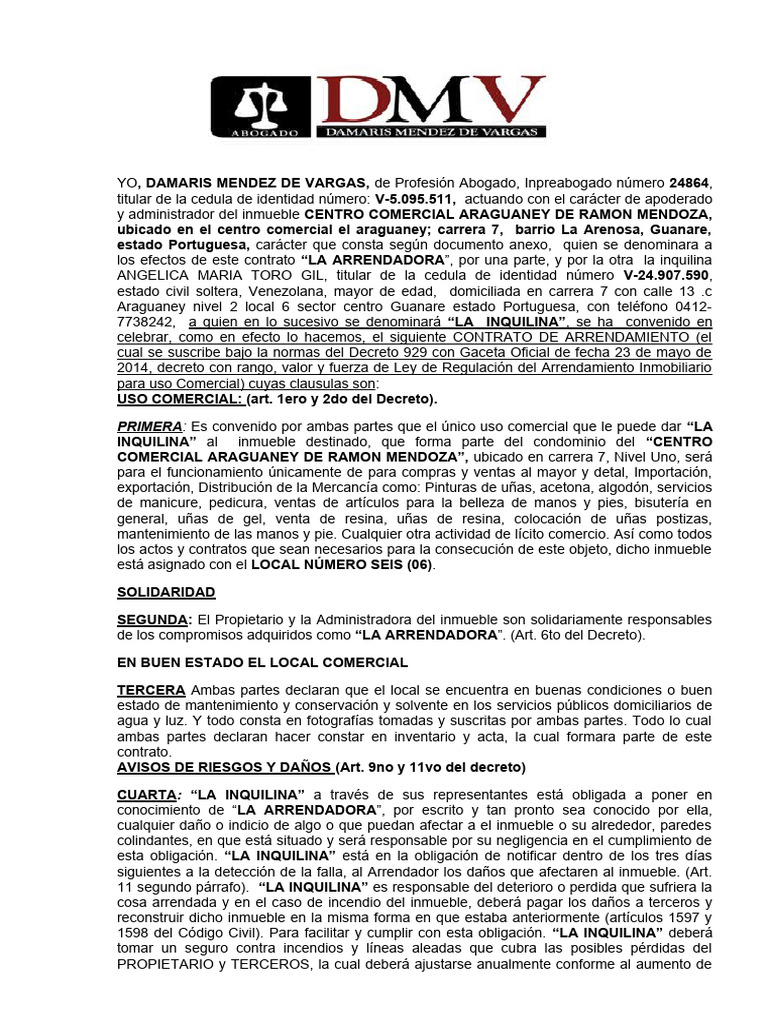 Renovacion de Contrato, Angelica Toro y Ramon Mendoza | Descargar ...
