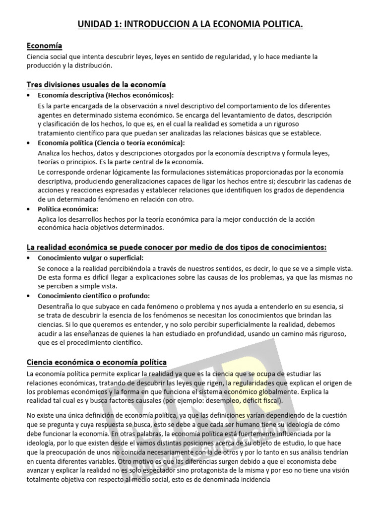 Resumen Eco. Pol. Tealdo II | PDF | Ciencias económicas | Mercado (economía)