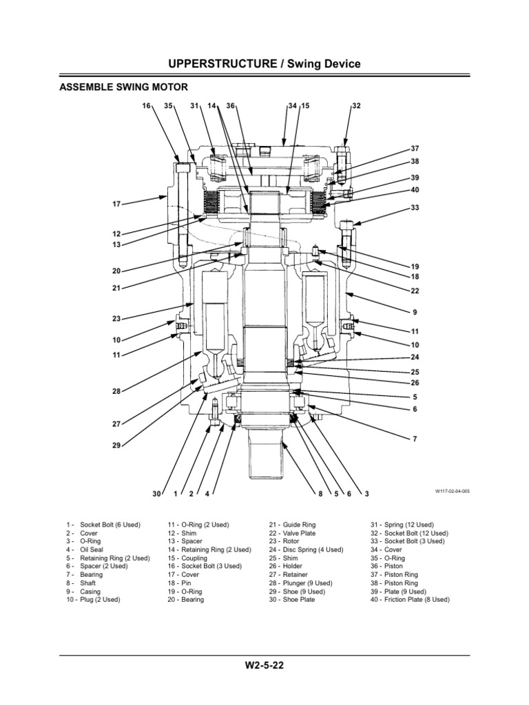 Ex3600-5 Swing Motor | PDF | Electrical Connector | Piston