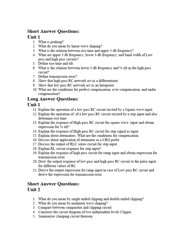 Question Bank PDC | PDF | Low Pass Filter | Signal Processing