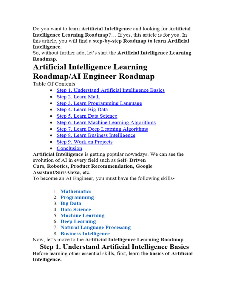 RoadMap Data Science | Download Free PDF | Artificial Intelligence ...