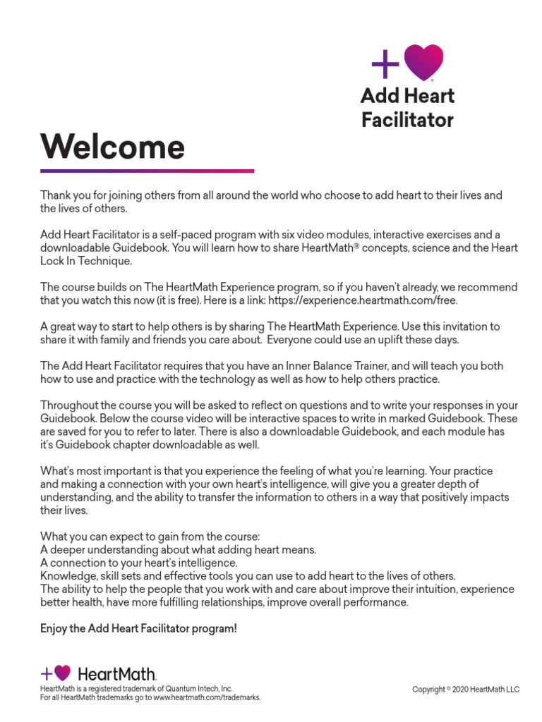 AHF Add Heart Facilitator Guidebook | PDF | Feeling | Emotions