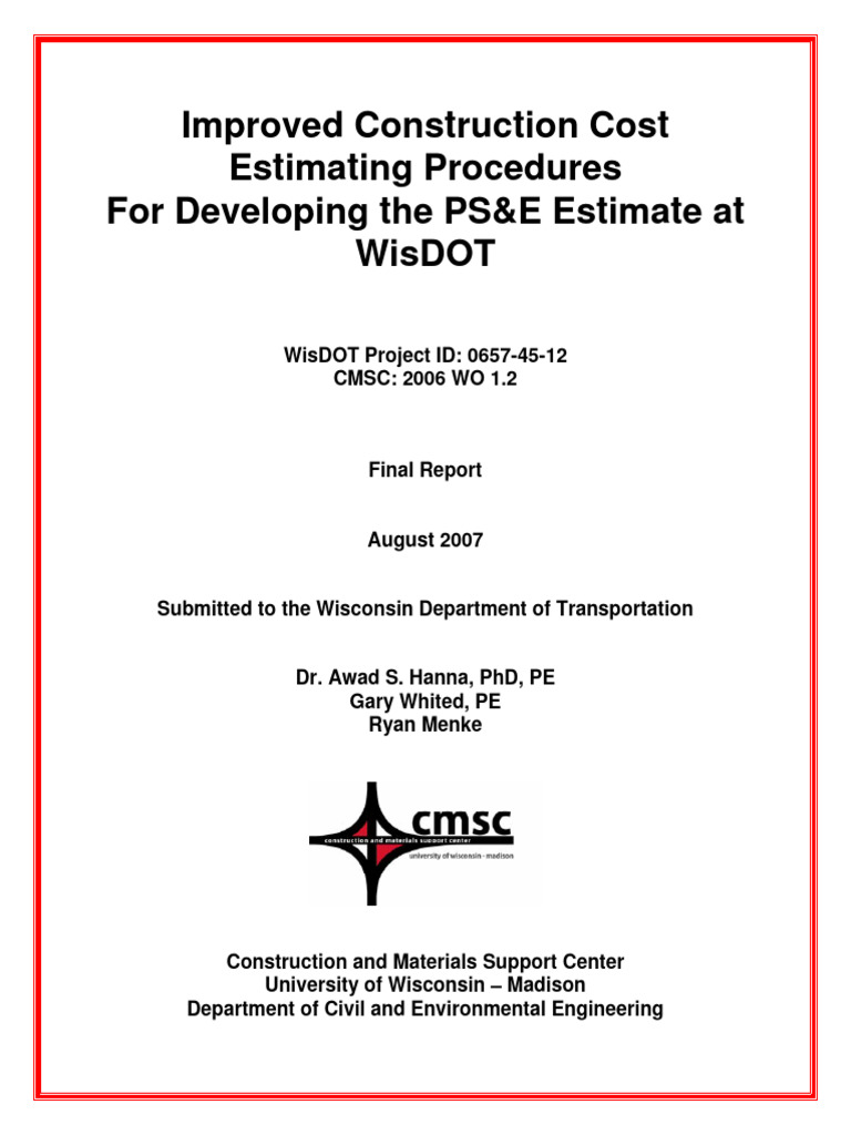 Improved Construction Cost Estimating Procedures (PDFDrive) | PDF | Business