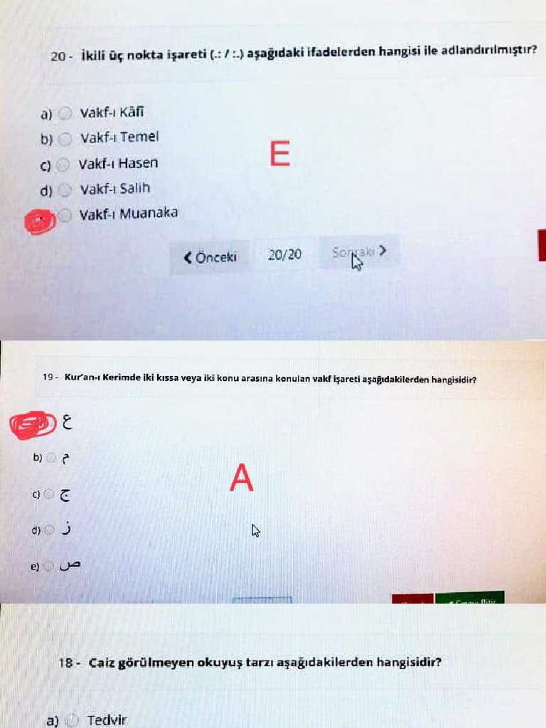 2018 2019 Kuran 3 Vize | PDF