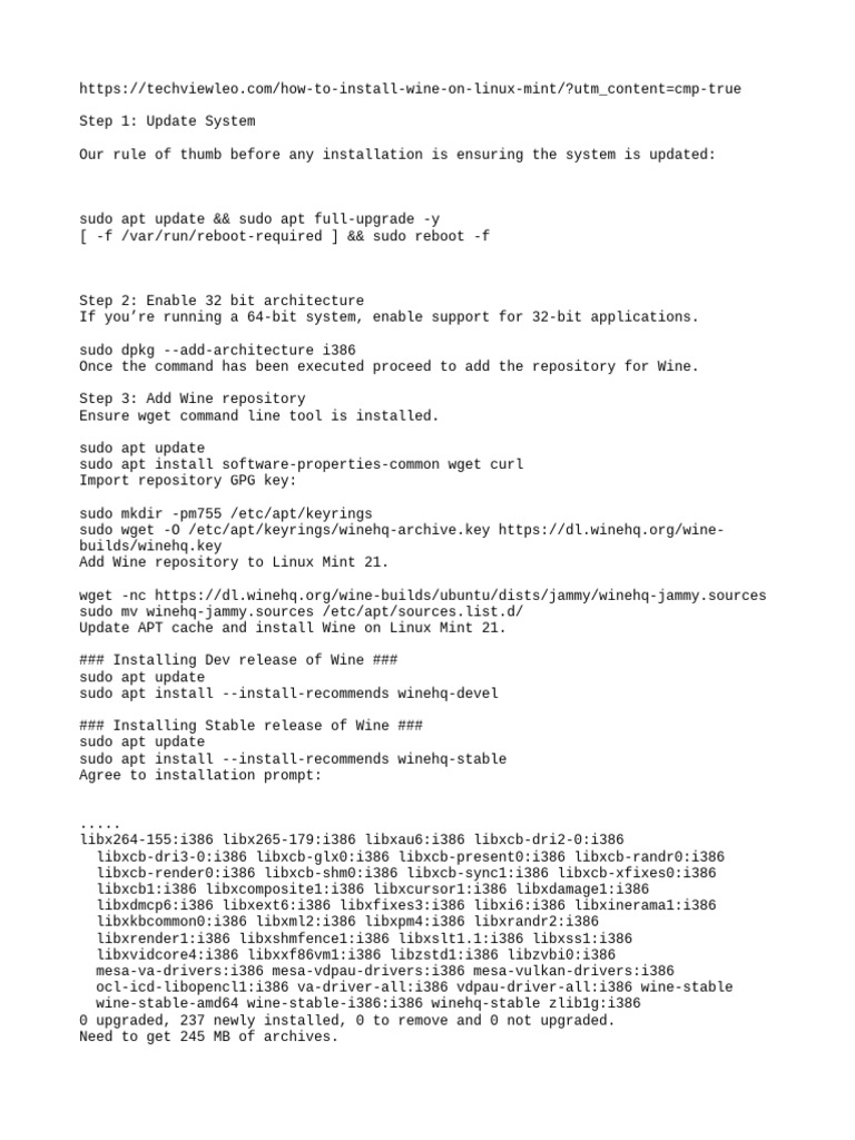 How To Install Wine v9 LM 21 | PDF | Computing | Software Engineering
