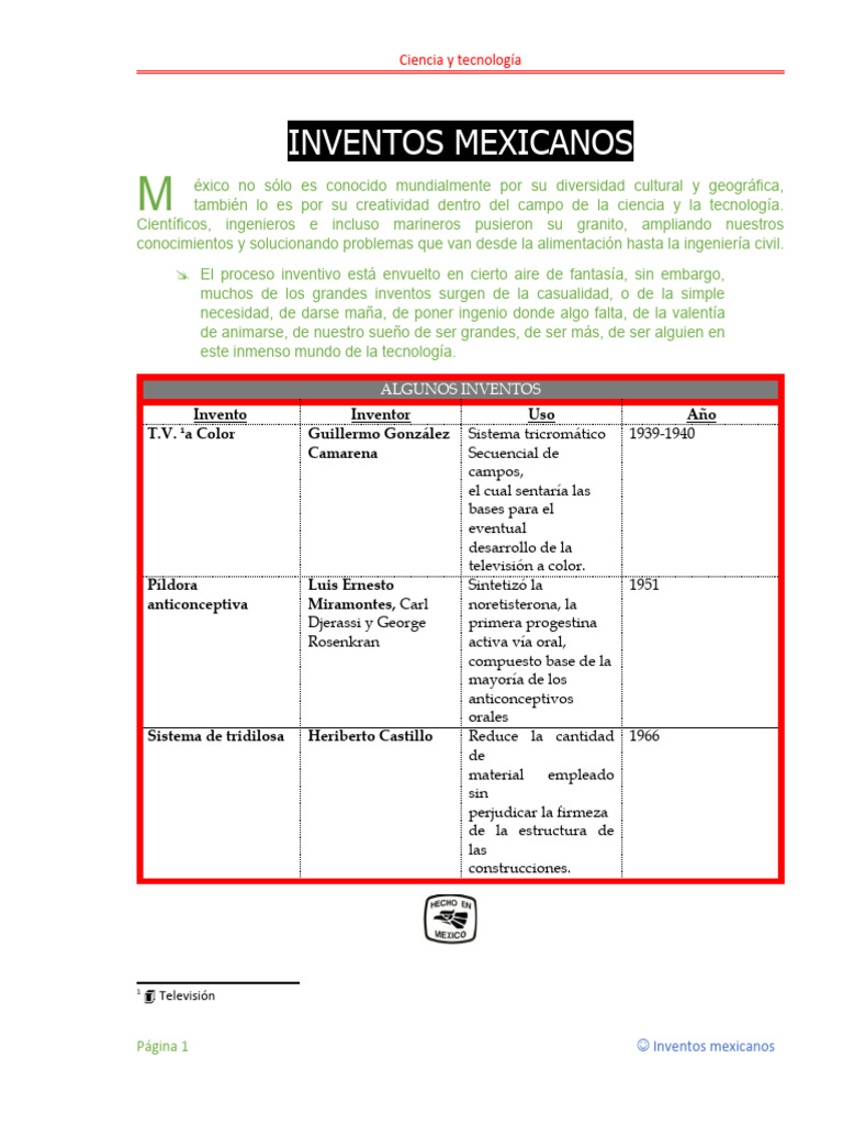 Inventos | PDF | Science | Ingeniería