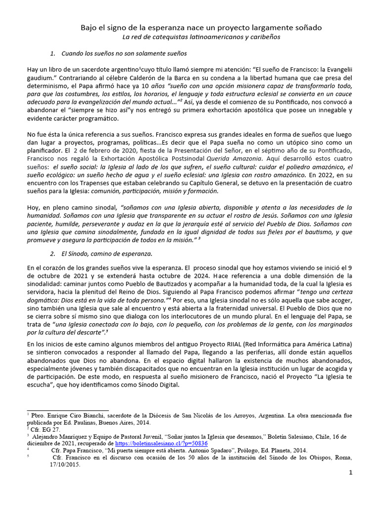Bajo El Signo de La Esperanza | PDF | Iglesia Católica | Papa Francisco