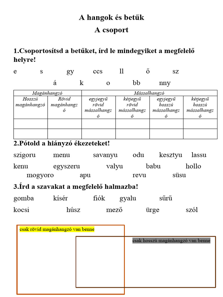 A Hangok És Betűk Tudáspróba | PDF