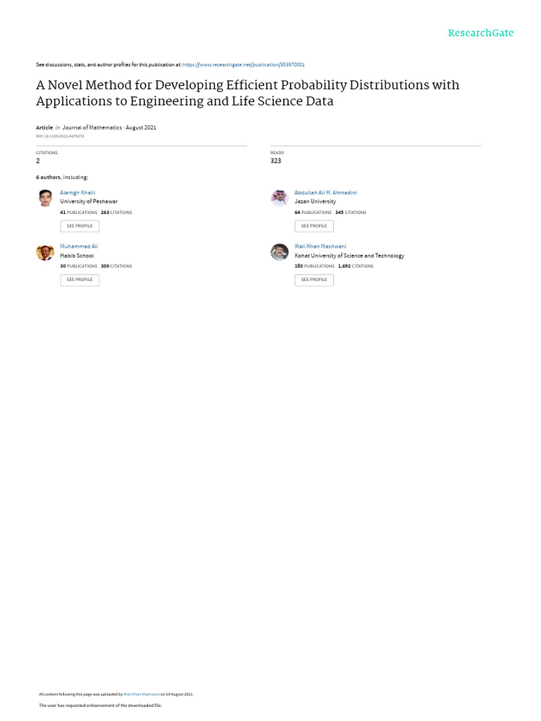 A Novel Method For Developing Efficient Probability Distributions With ...