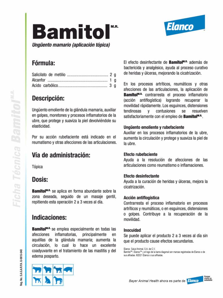 Bamitol - Ficha técnica | PDF | Ciencias de la Salud | Causas de la muerte