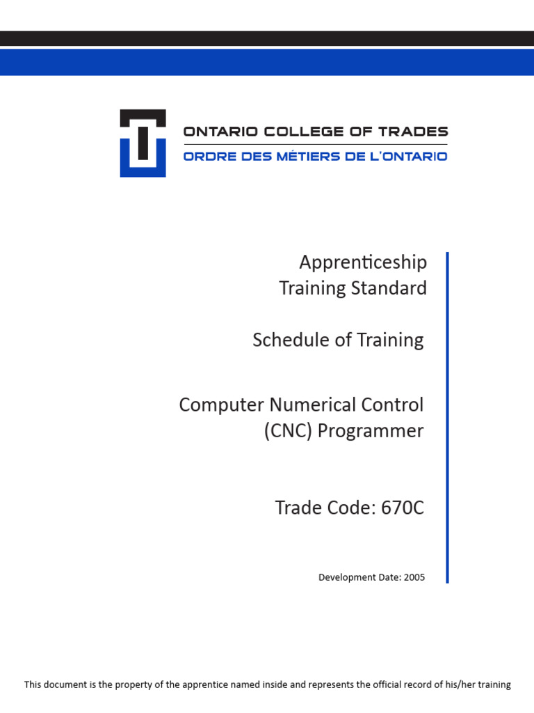 CNC Programmer 670c en Ts4 | PDF | Apprenticeship | Journeyman
