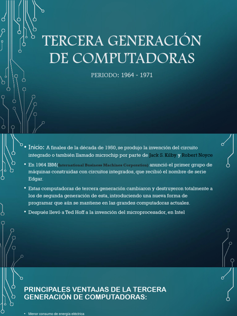 Tercera Generación de Computadoras (1964-1971) | PDF | Circuito ...