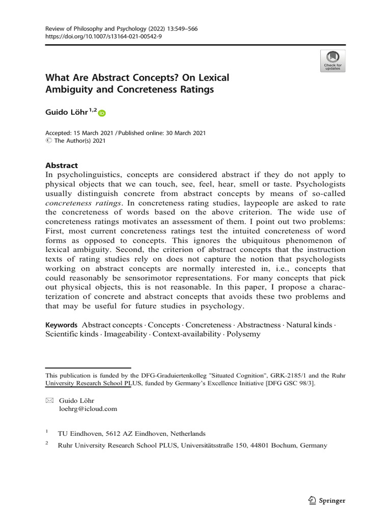 What Are Abstract Concepts? On Lexical Ambiguity and Concreteness ...