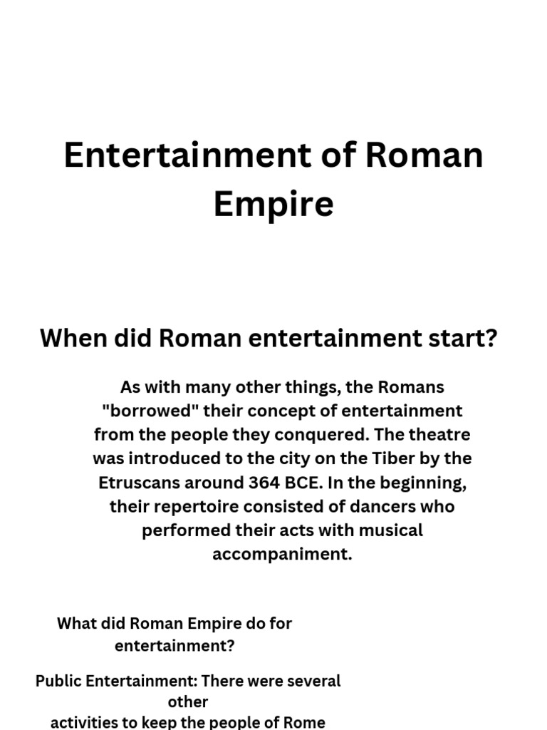 Roman Entertainment for Kids | PDF