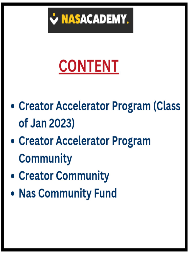 Creator Accelerator Program Overview | PDF