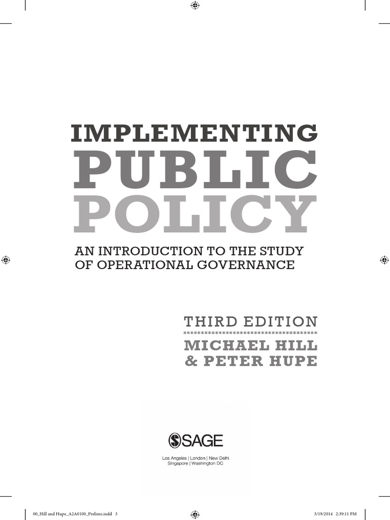 Parte Del Libro 62043 - Hill&Hupe - Implementing - Public - Policy | PDF | Knowledge | Theory