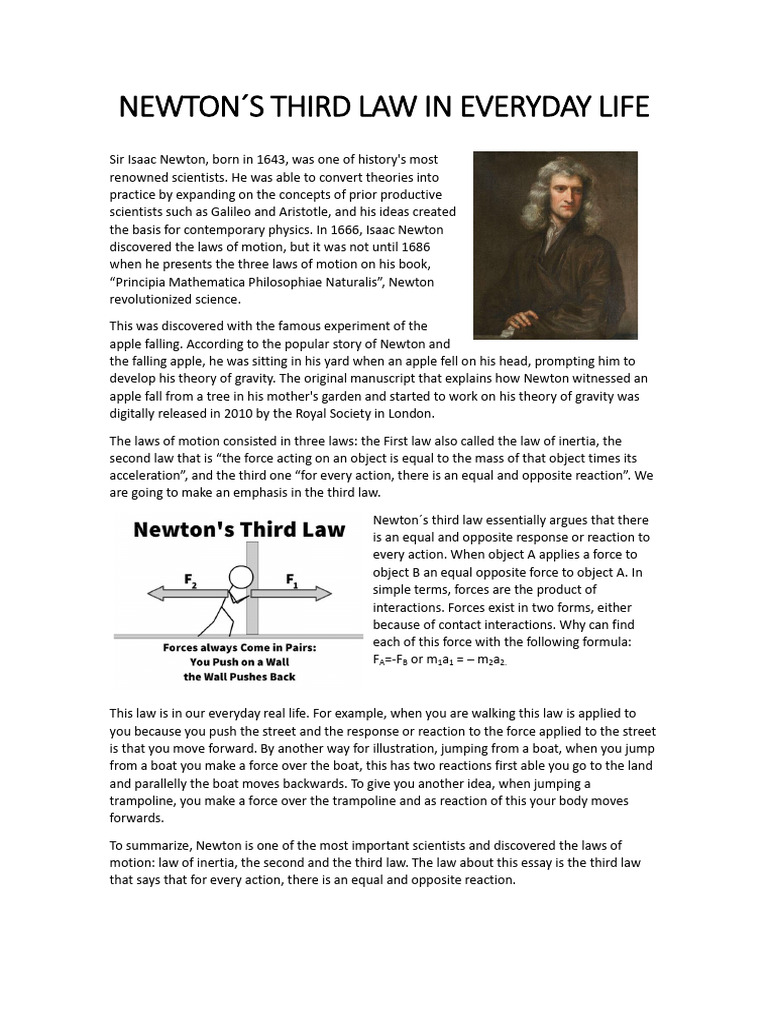 Newton's Third Law | PDF | Force | Newton's Laws Of Motion