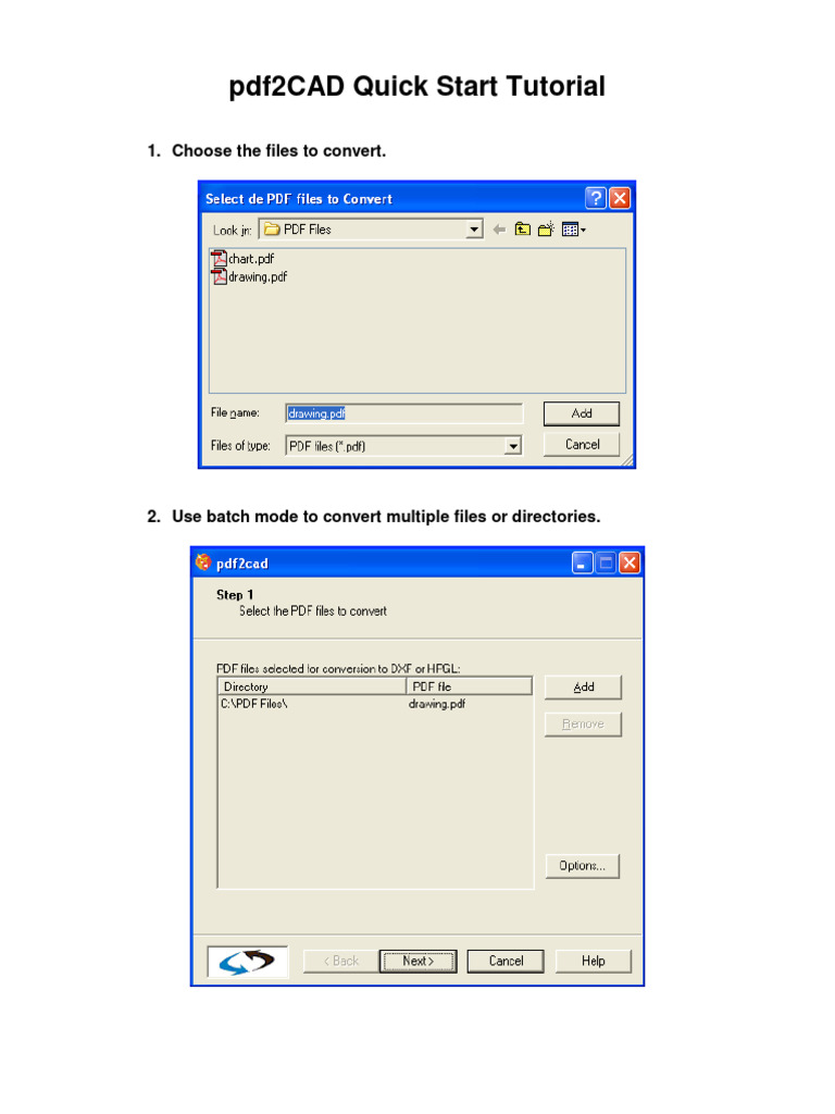 Pdf2cad Tutorial | PDF