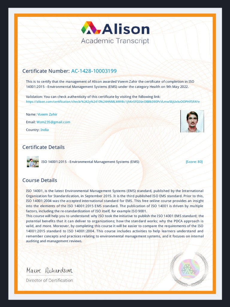 Alison Transcript 1428 10003199 | PDF | Business