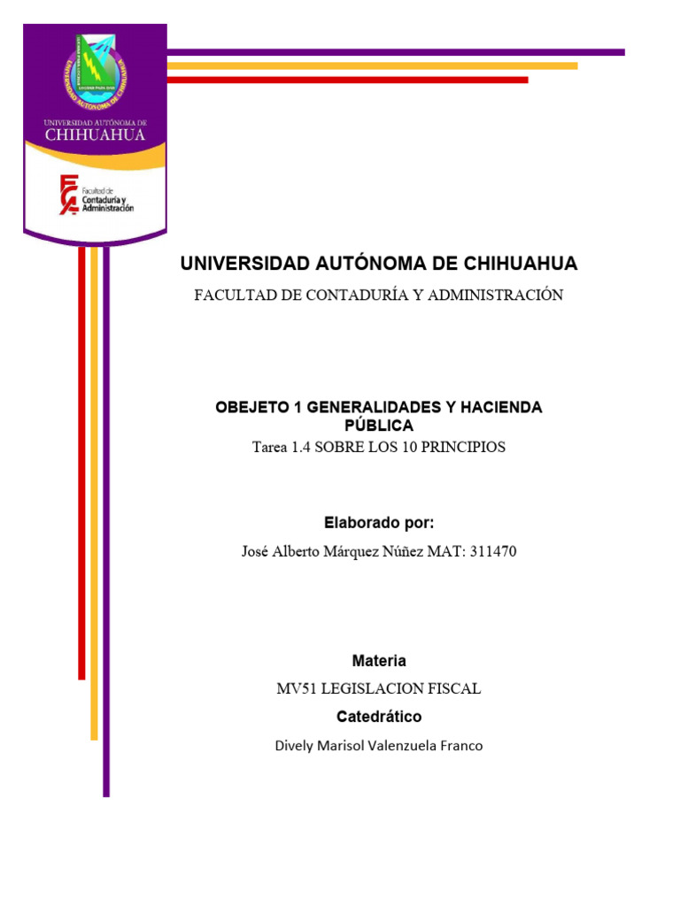 10 Principios del Derecho Fiscal | PDF | Impuestos | Gobierno