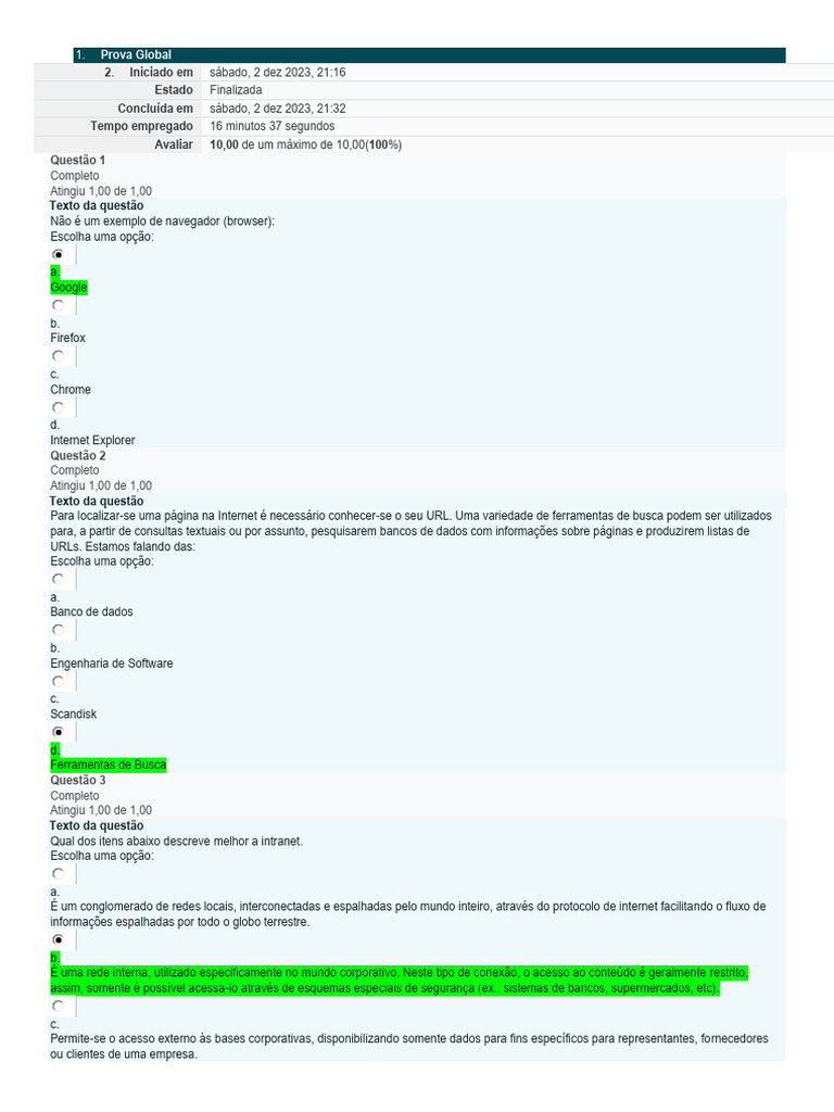 Avaliação de Conhecimentos em TI | PDF | Rede de computadores | Internet
