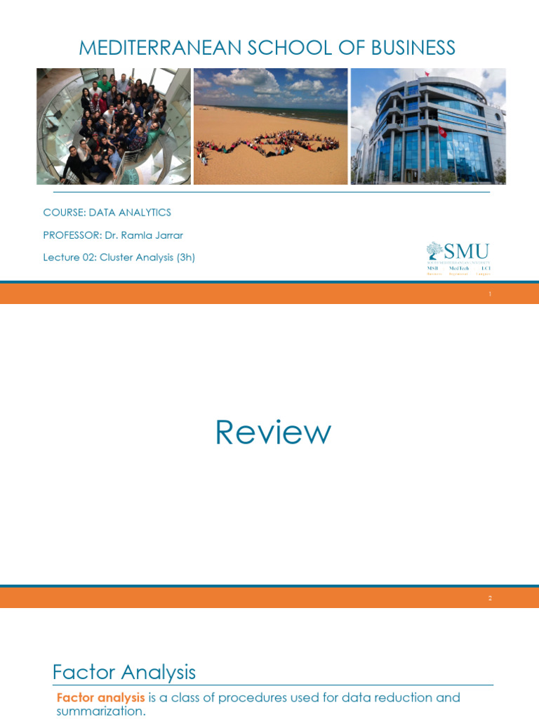 Lecture 02 - Cluster Analysis 1 | PDF | Cluster Analysis | Factor Analysis