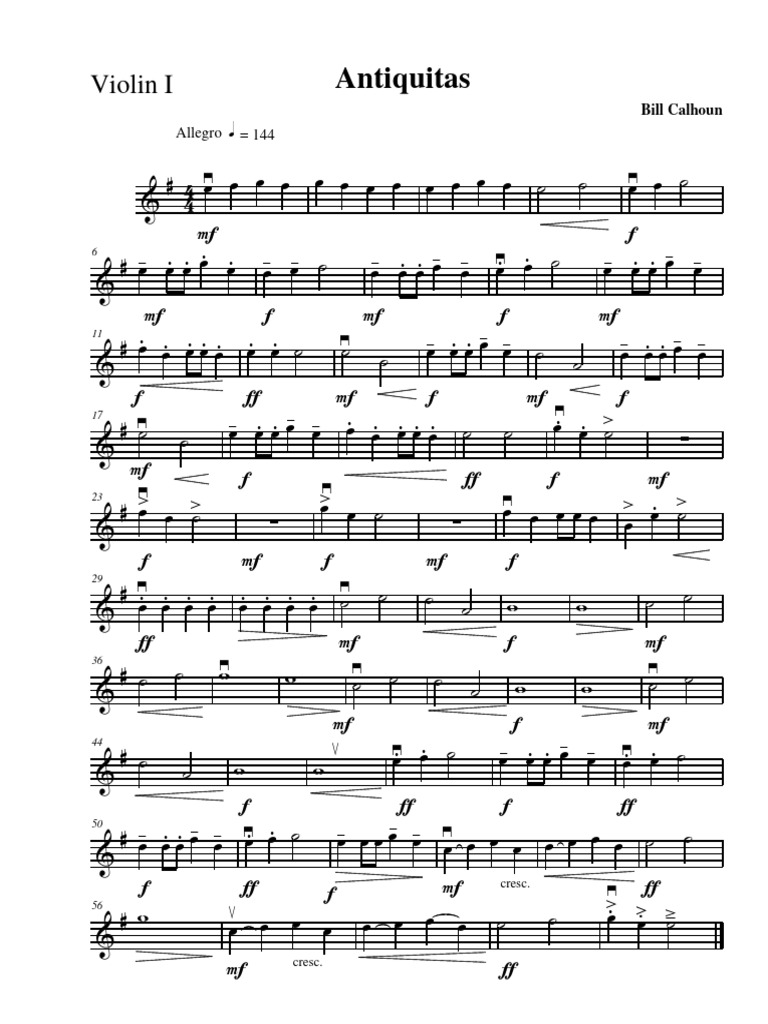 Finale 2006 - (Antiquitas - 001 Violin I | PDF