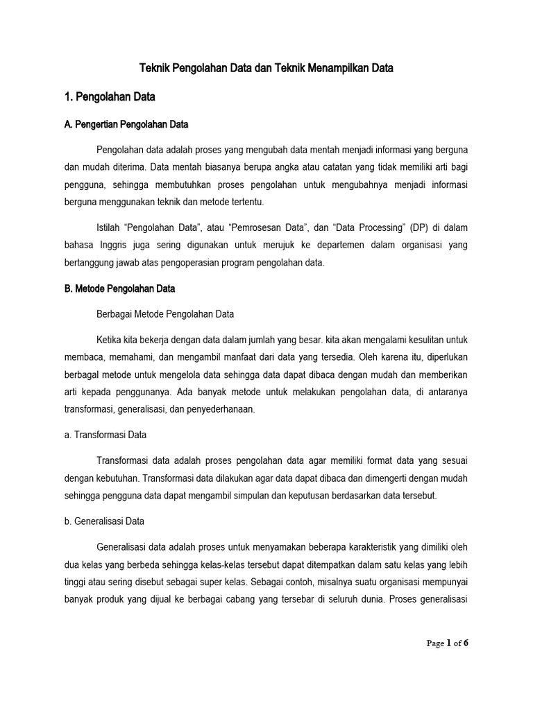Materi Mengolah Data | PDF