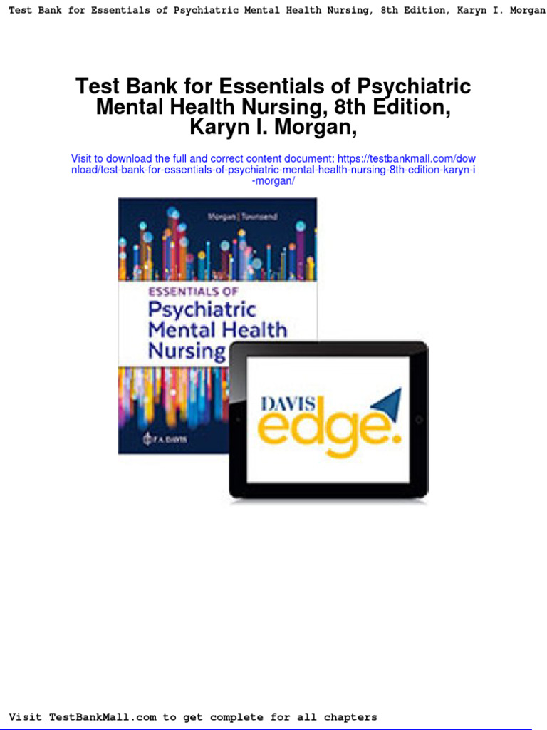 Full Test Bank For Essentials of Psychiatric Mental Health Nursing 8Th ...