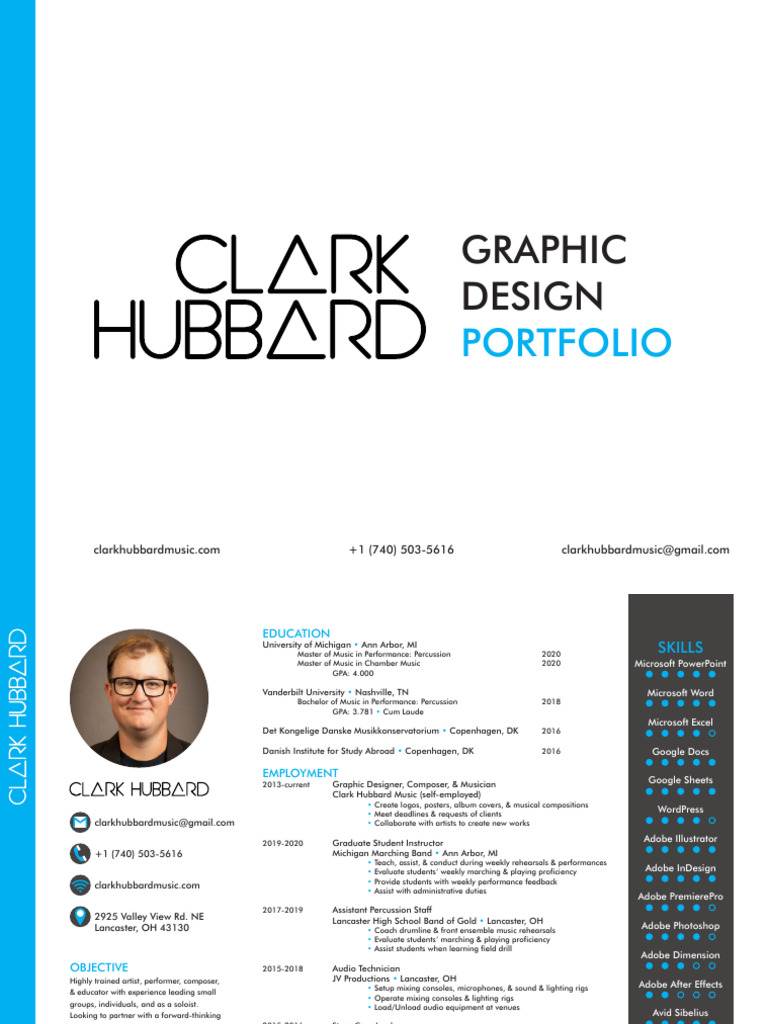 Clark Hubbard Graphic Design Portfolio 2021 1 | PDF | Entertainment ...