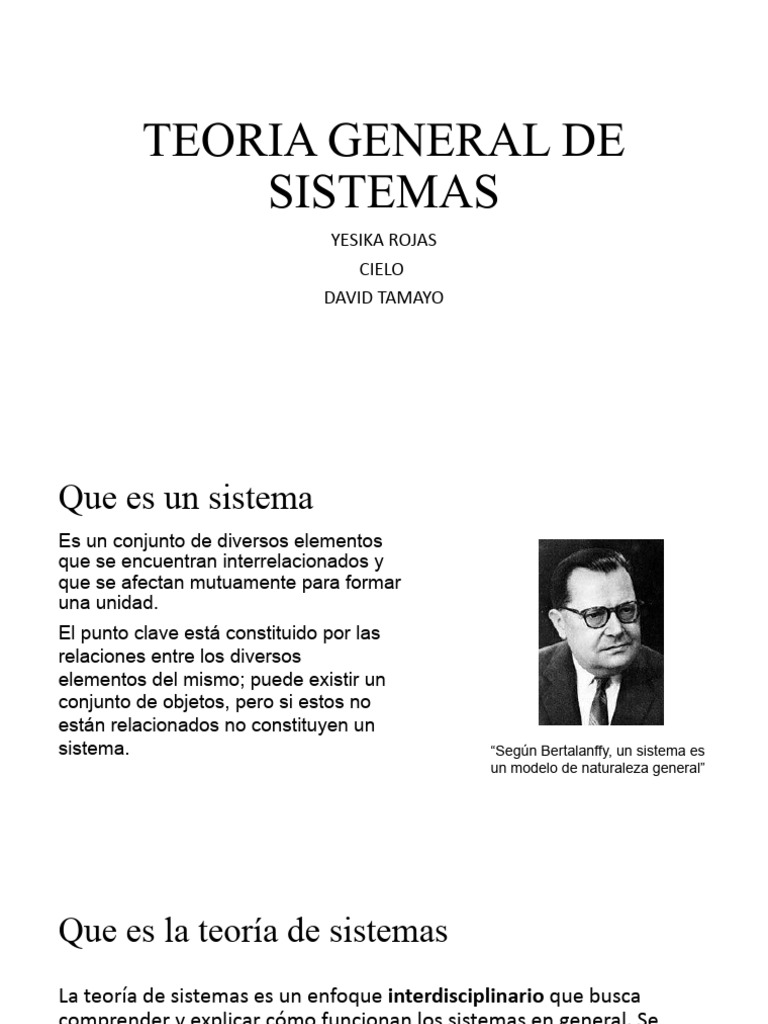 Teoria General de Sistemas | PDF | Sistema | Teoría de sistemas