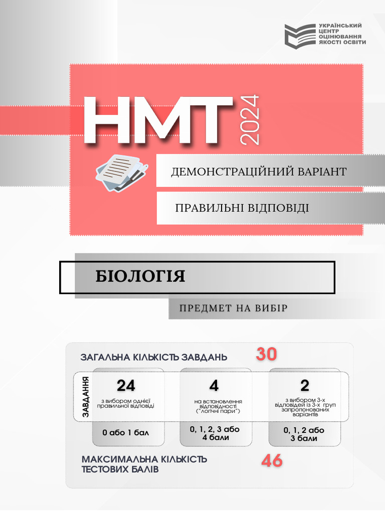 NMT 2024-Biologiya-Demo Sajt | PDF