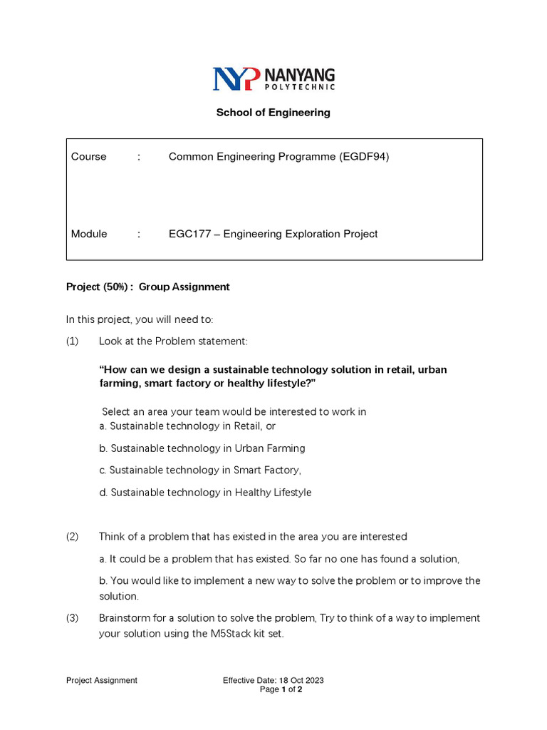 2023S2 EGC177 Project Assignment | PDF | Microsoft Power Point | Sustainable Design
