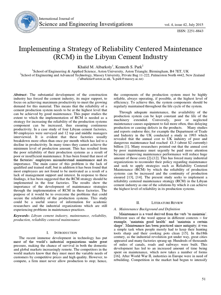 ACTIVIDAD2 - Implementing A Strategy of Reliability Centered ...