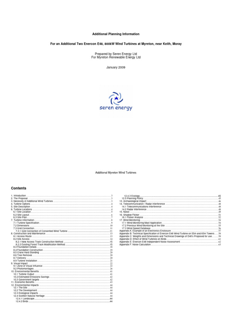 Enercon E48 Wind Turbines Proposal | PDF | Wind Turbine | Physical ...