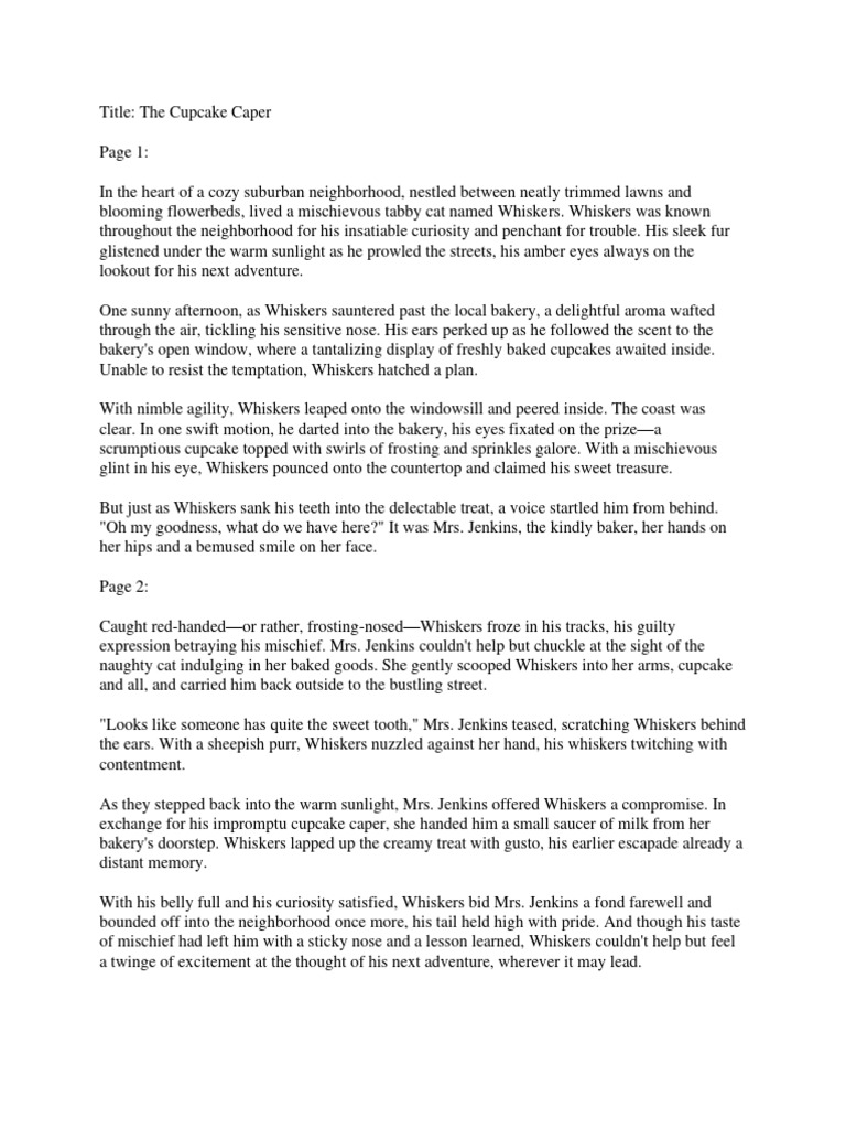 The Cupcake Caper | PDF