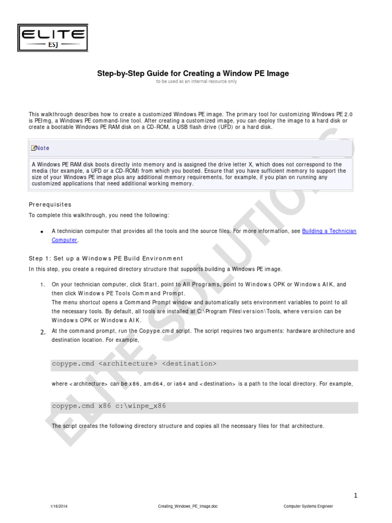 CREATING_Windows_PE_Image | PDF | Booting | Command Line Interface