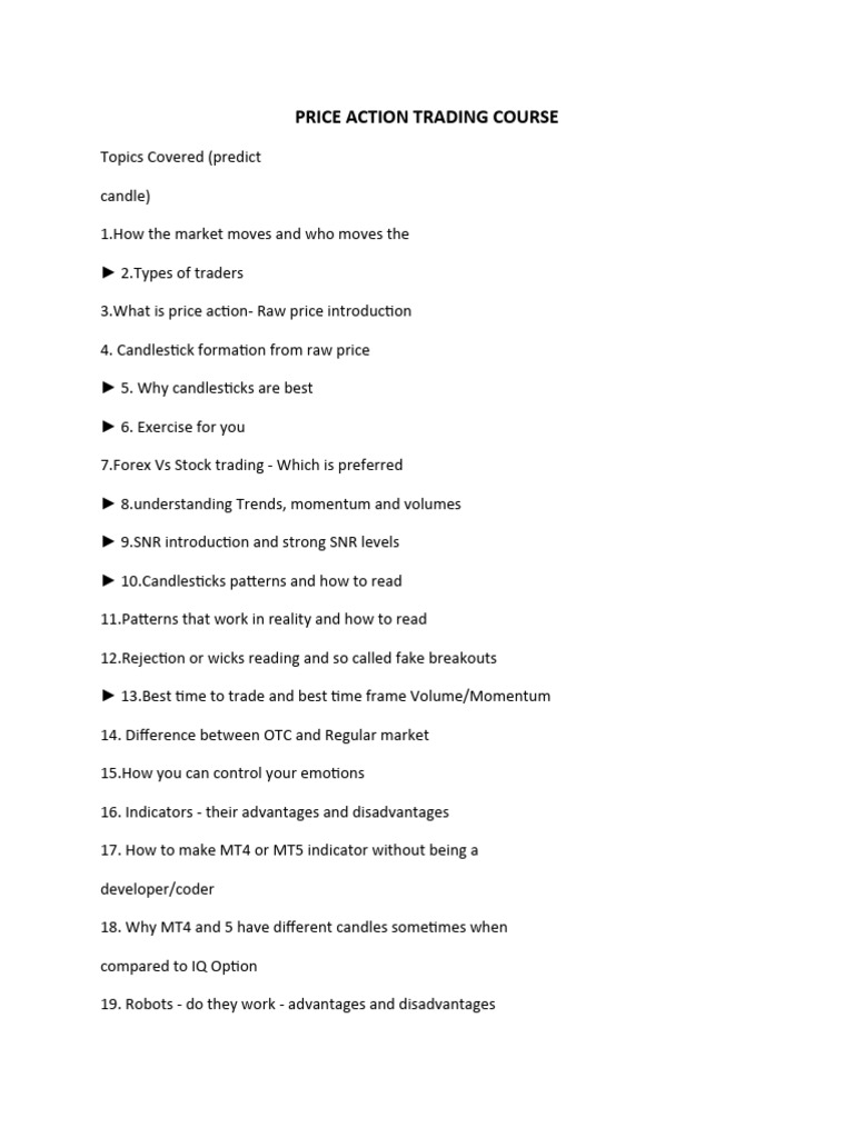 Price Action Trading Course | PDF | Prices | United States Dollar