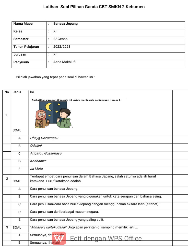 SOAL_CBT_MAPEL_KELAS.docx - Copy | PDF