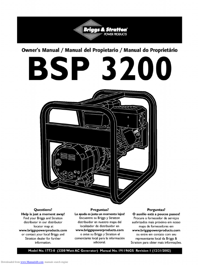 Generador Electrico Bsp 3200 Owners Manual | PDF | Ac Power Plugs And Sockets | Electric Generator