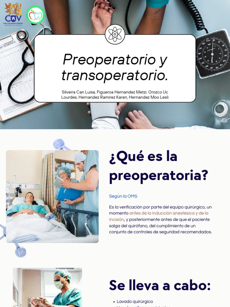 Evaluación Preoperatoria y Cuidados Transoperatorios | PDF | Anestesia ...