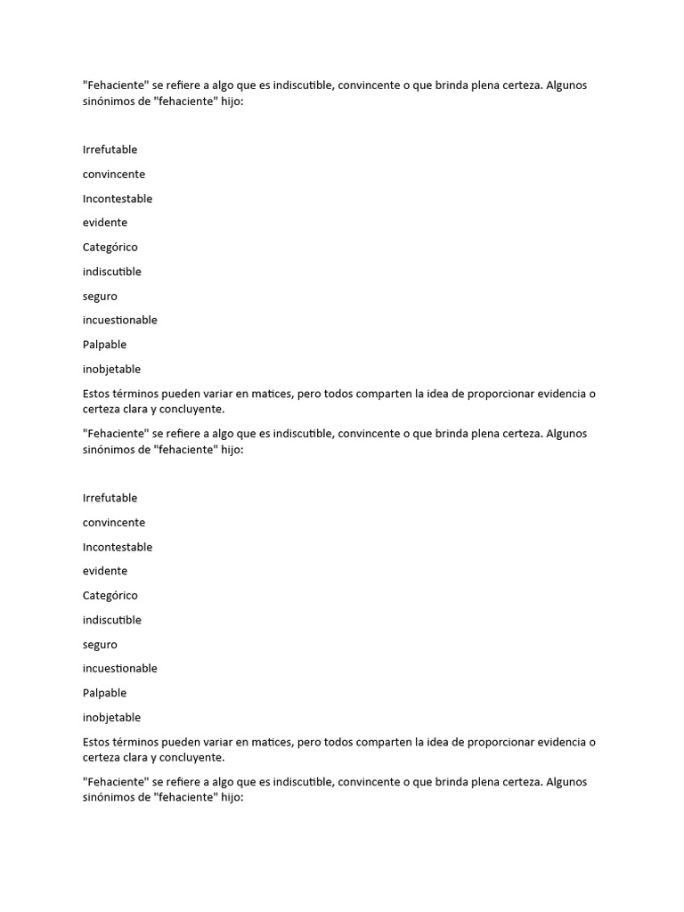 Fehaciente Definicion | PDF