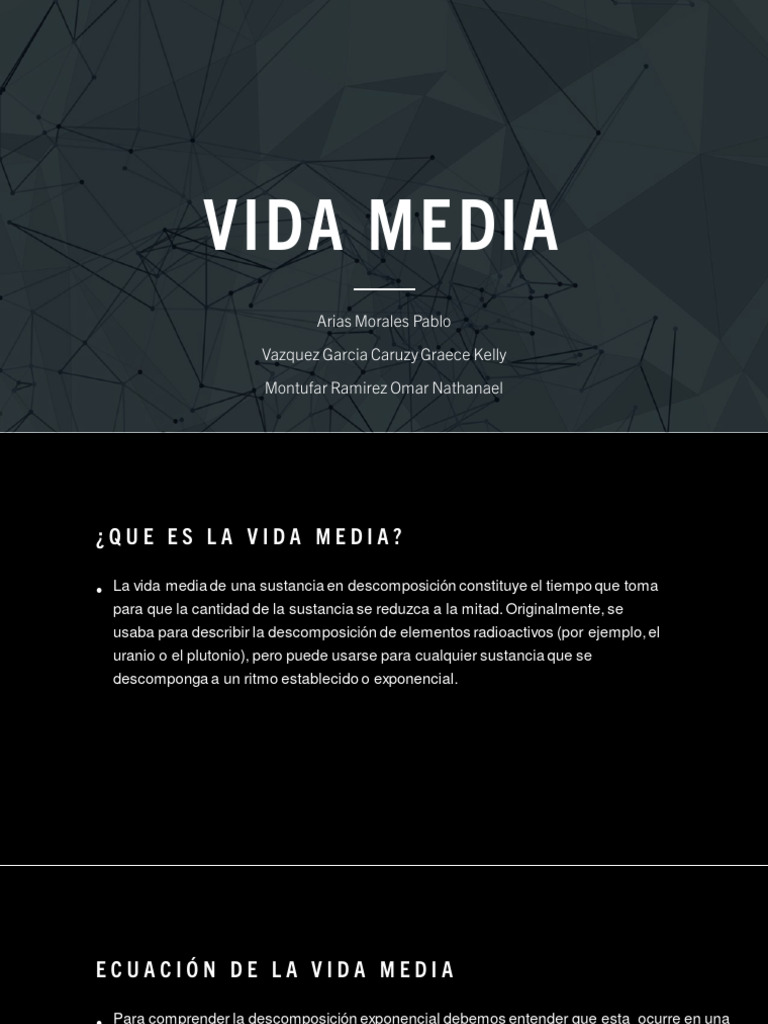 Vida Media: Concepto y Ecuación | PDF | Filosofía