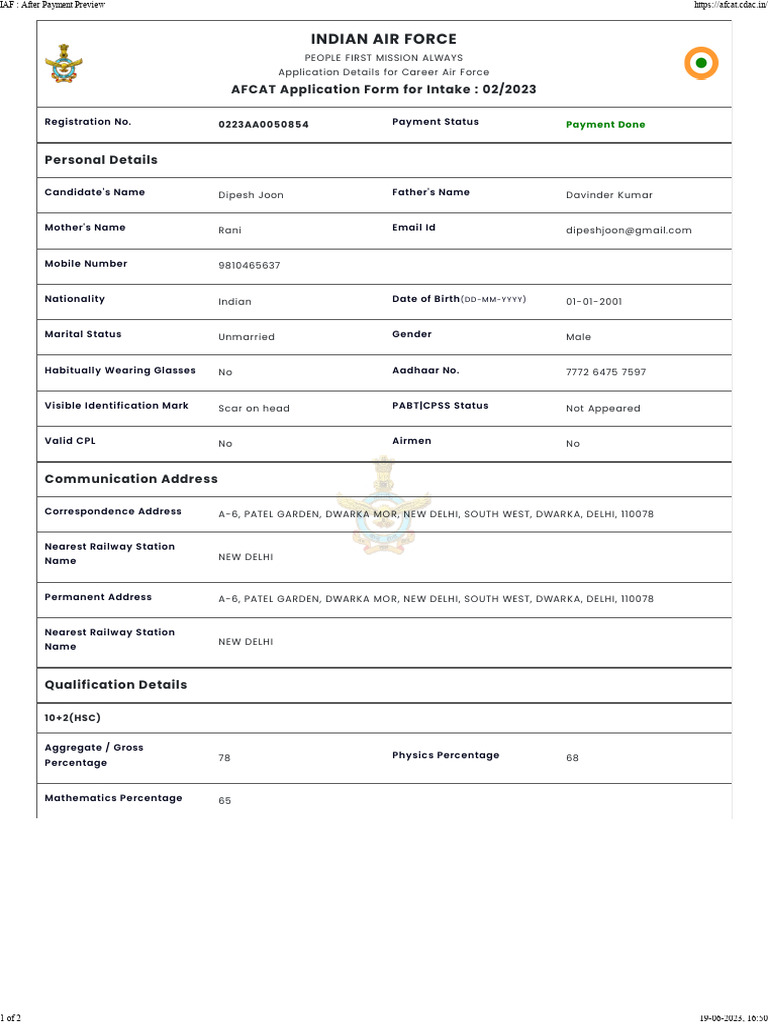 IAF After Payment Preview | PDF