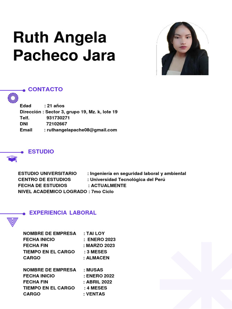 CV Ruth Pacheco.. | PDF